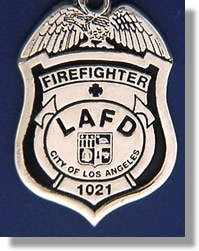 Los Angeles, California Firefighter Badge Charms