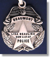 Beaumont Texas police Badge Charms